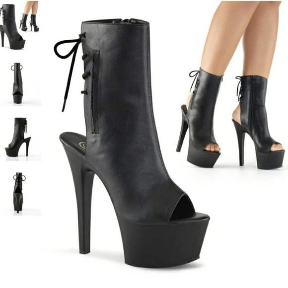 Pleaser | Shoes | Pleaser Platform Boots 6 Matte Black Nib | Poshmark
